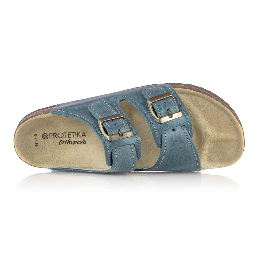 Dámske riflovo-modré zdravotné šľapky Protetika T16 95 | Blichar.sk